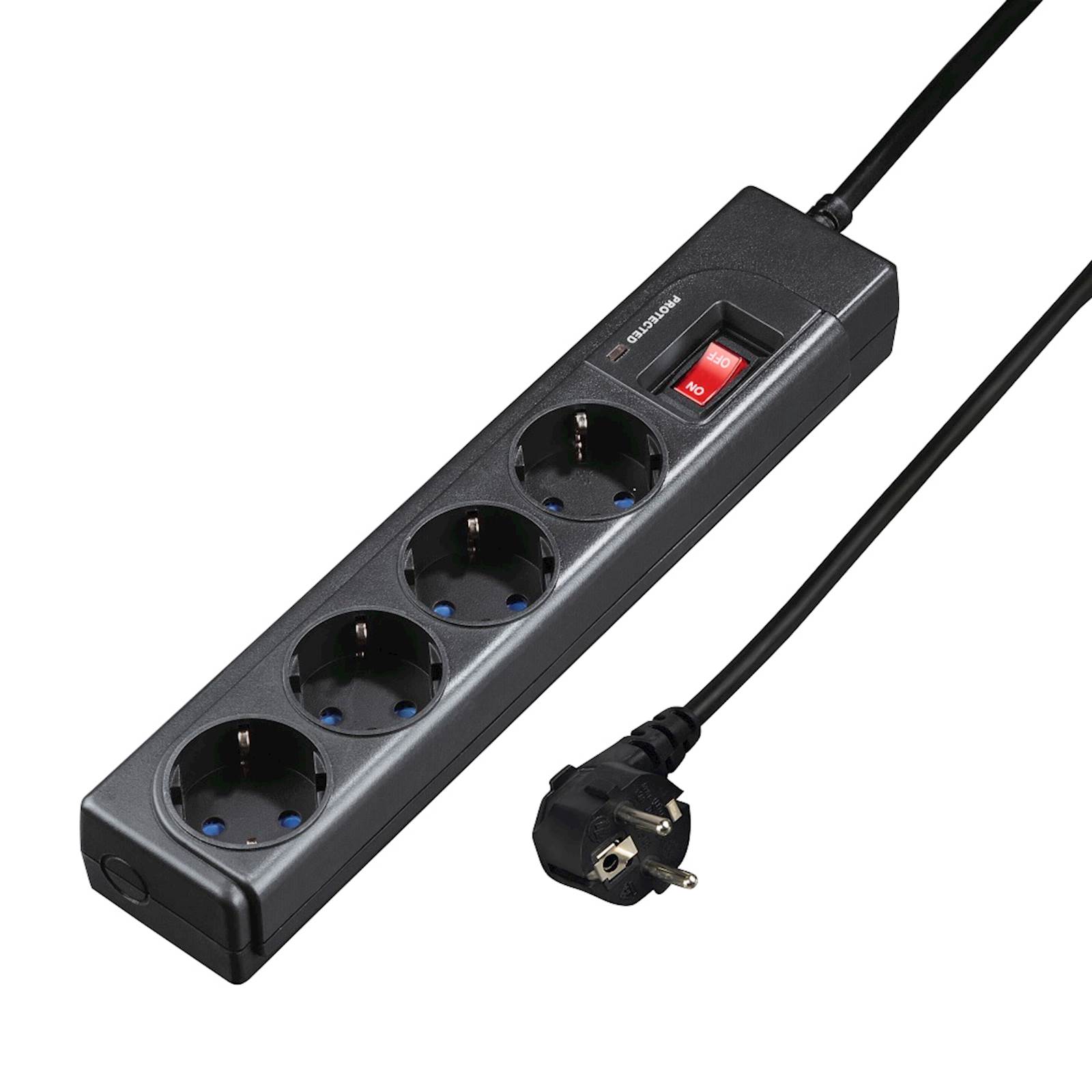 Produžni kabl Hama sa 4 utičnice, crni - CPU Infotech