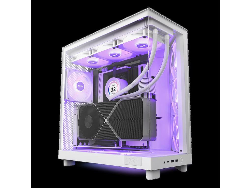 NZXT CASE H6 FLOW WHITE RGB mini-ITX, Micro-ATX, ATX, Mid-tower, 3x RGB ...