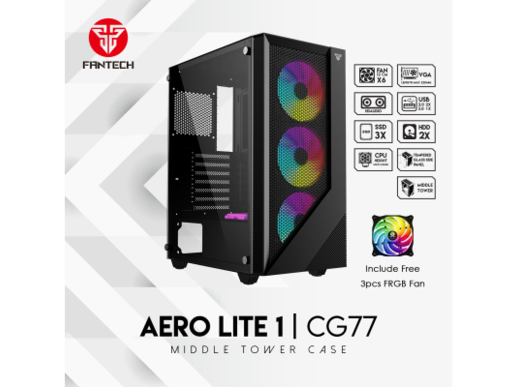 Kućište Fantech PC CASE CG773x120mm FRGB ventilatoriMidi Tower, ATX ...