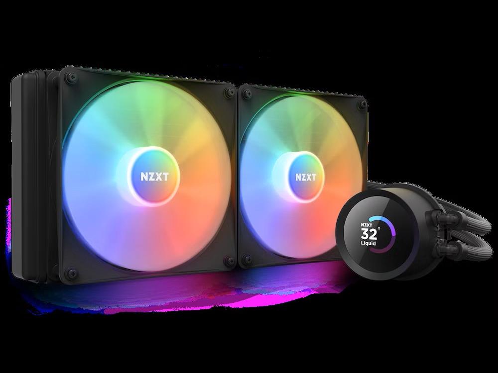 NZXT Water cooling 280 RGB Kraken, liquid AIO cooler LCD Display - CPU ...