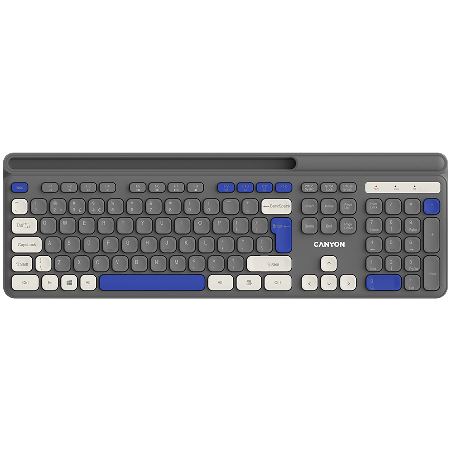 CANYON keyboard HKB-W03 EN/AD AAA Wireless Grey - CPU Infotech