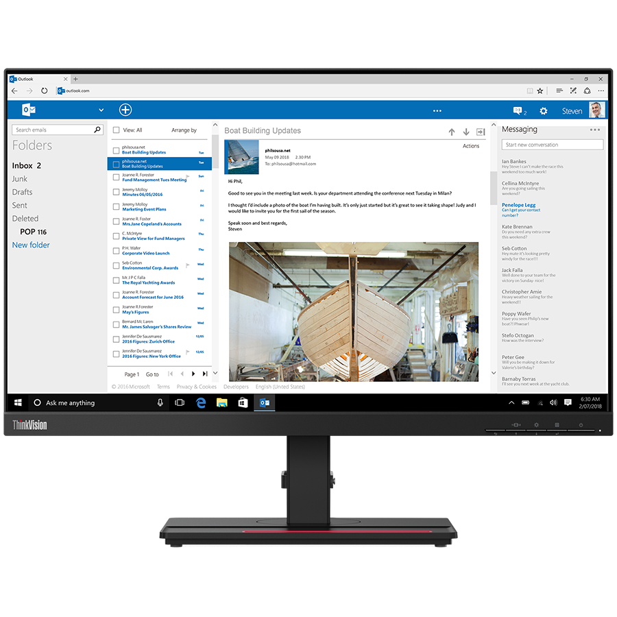ThinkVision P24h-2L, 23.8" IPS, 2560x1440 QHD, 100 - CPU Infotech